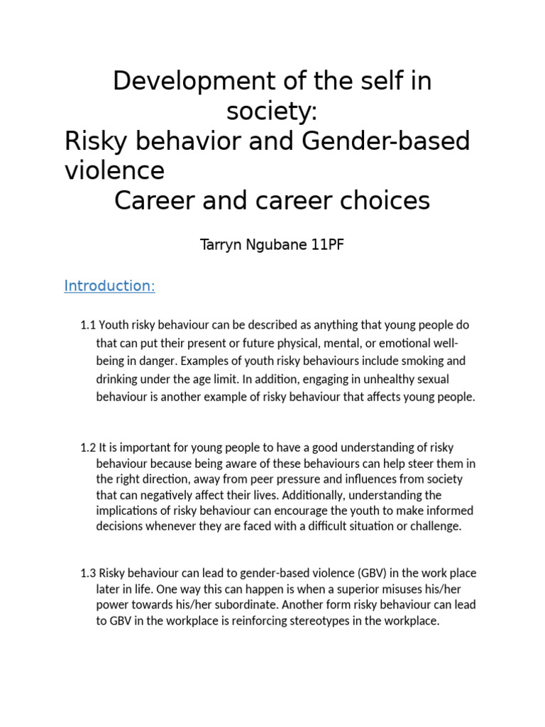 Development of The Self in Society | PDF | Adolescence | Behavior