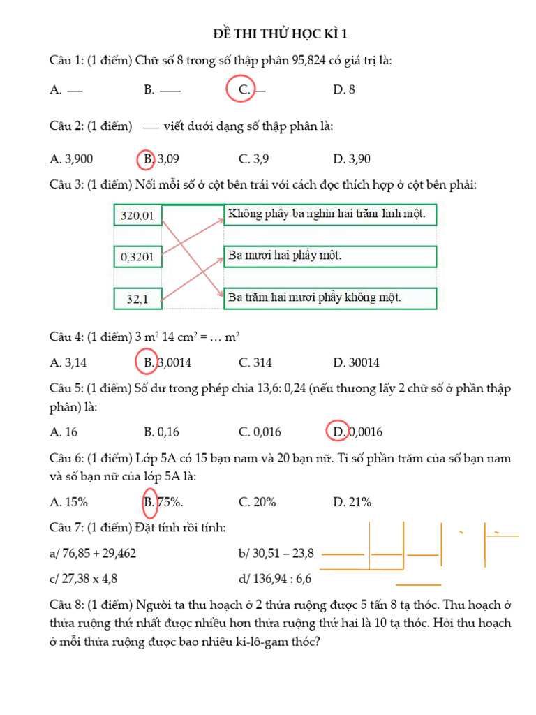 Đề thi thử HK1 | PDF