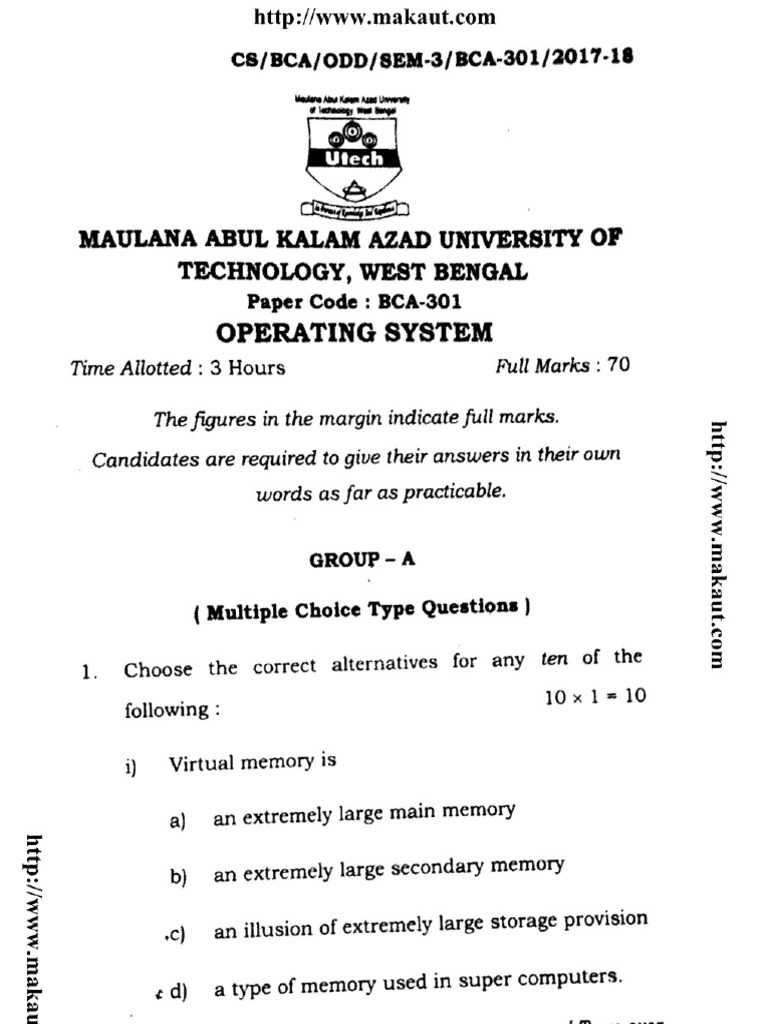 Operating System - 2017-18 | PDF
