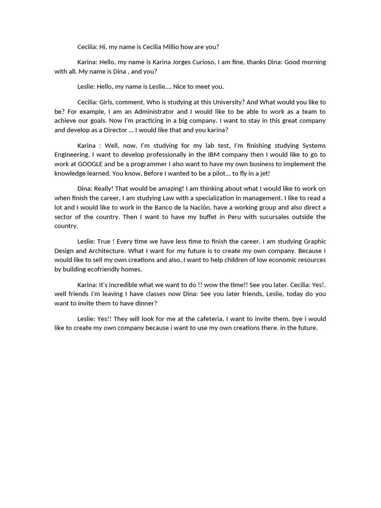 DIALOGO 2 INGLES 4 | PDF