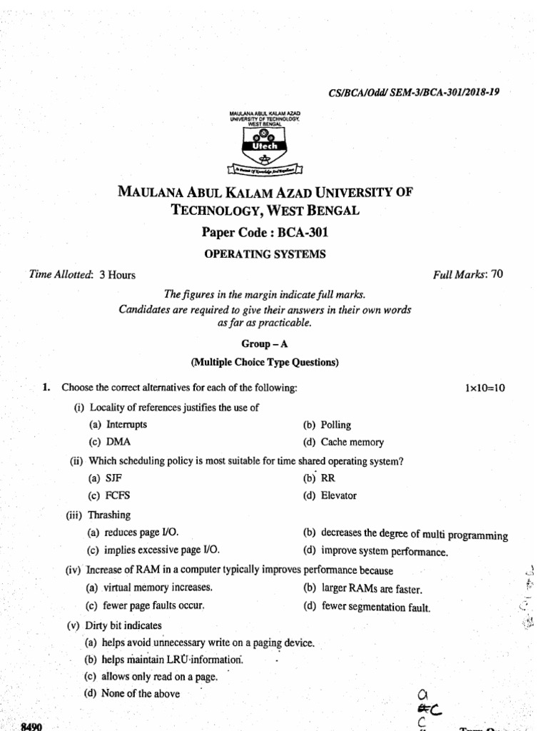 Operating System 2018-19 | PDF