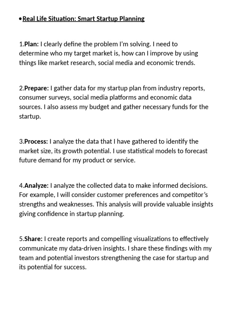 Project1 Real Life Situation Smart Startup Planning | PDF | Career ...
