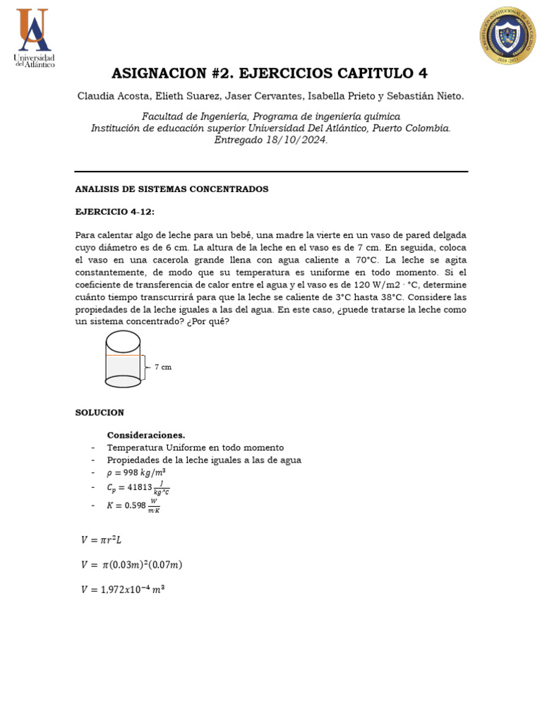 Ejercicios Capitulo 4 | PDF | Transferencia de calor | Calor