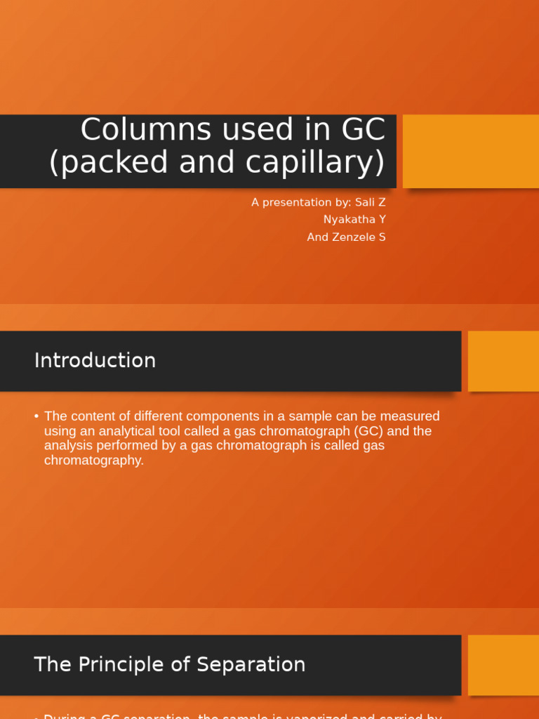 Columns Used in GC (Packed and Capillary | PDF | Gas Chromatography ...