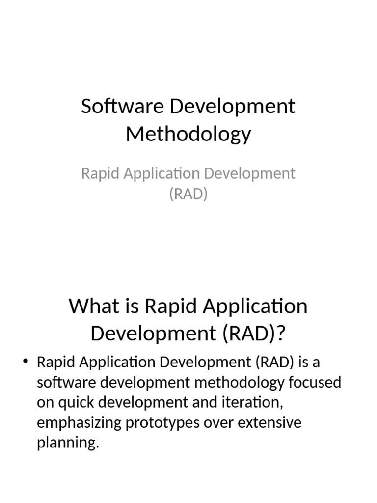 RAD Development Methodology | PDF | Business | Art