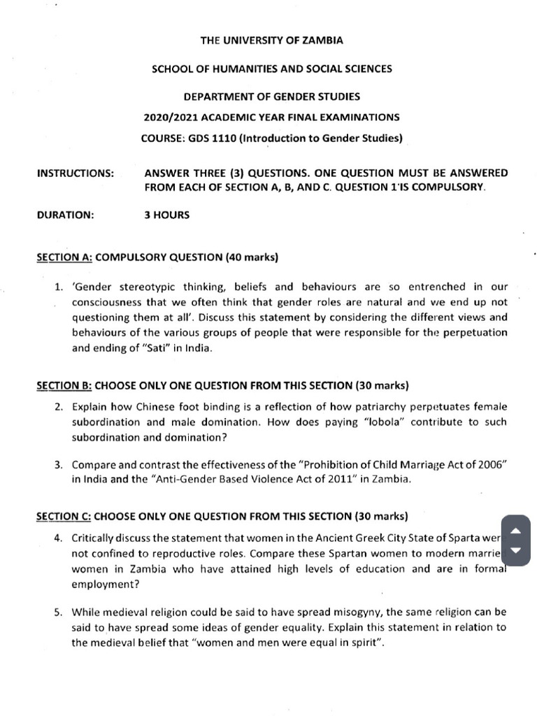 Gds 1110 2021 Exam Unza Link | PDF