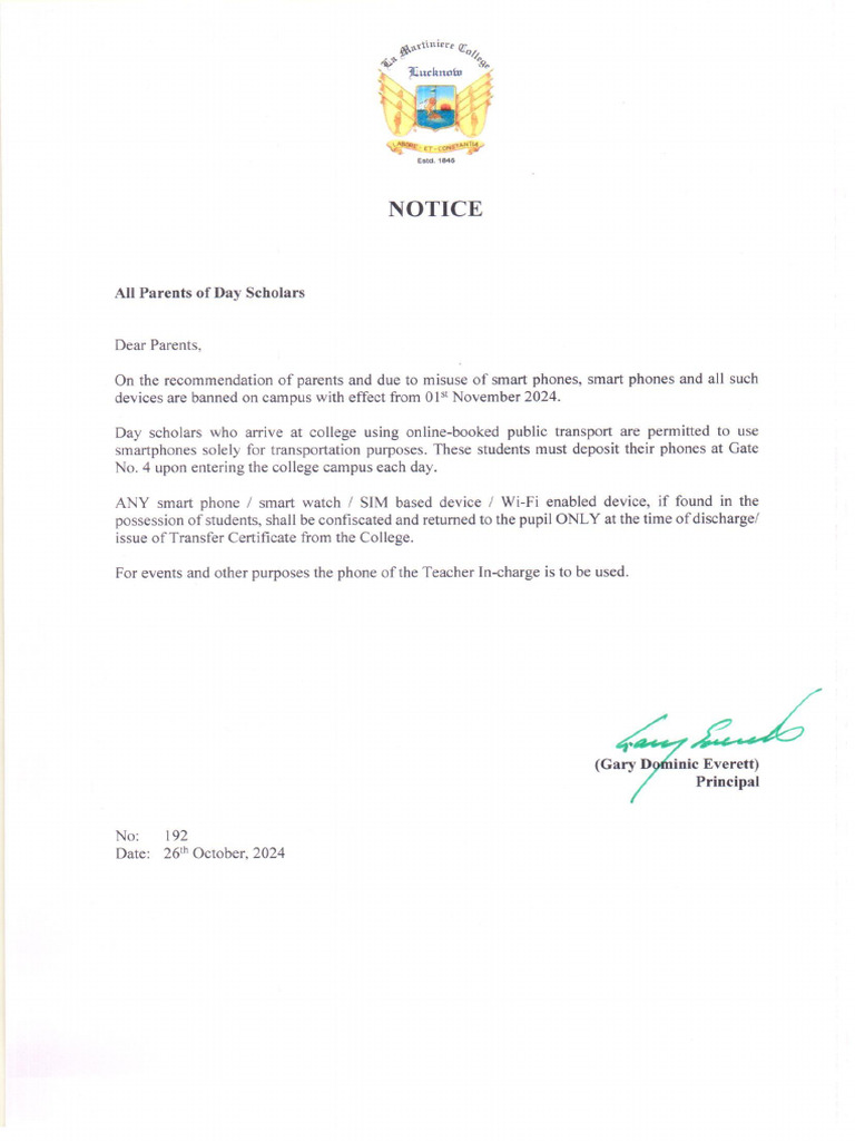 College Notice No. 192 of 2024-25 | PDF