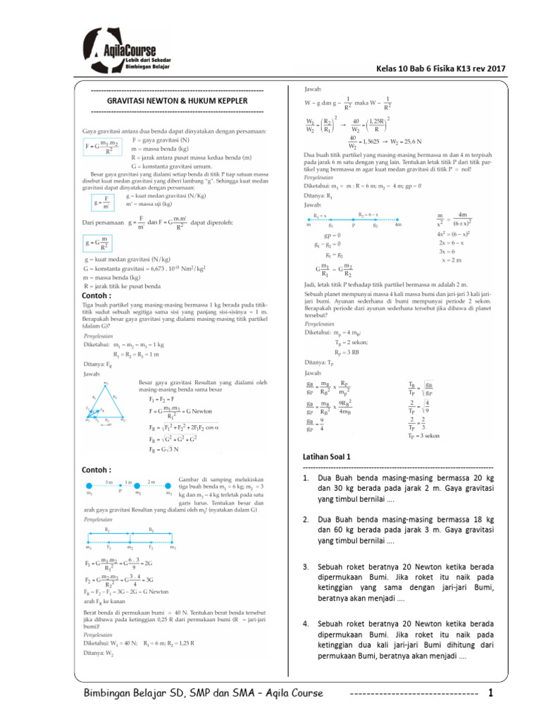 Fisika SMA Graviasti Kepler | PDF