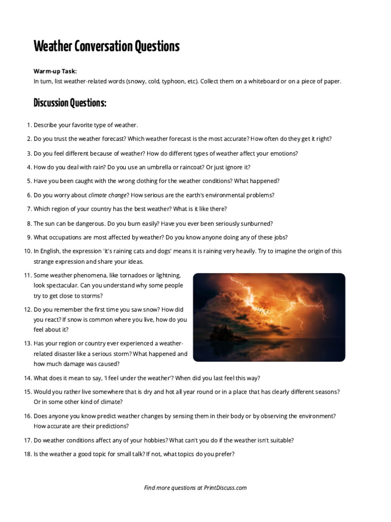 Weather Questions | PDF
