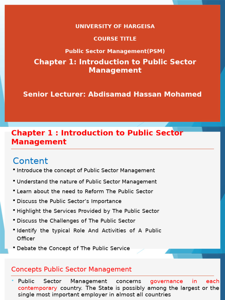 Chapter 1 Introduction To Public Sector Management | PDF | Employment ...