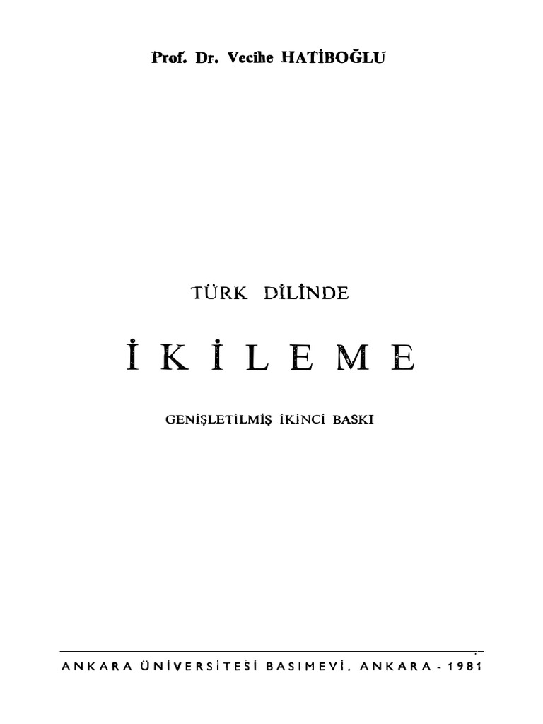 Türk Dilinde Ikileme Vecihe Hatiboğlu | PDF