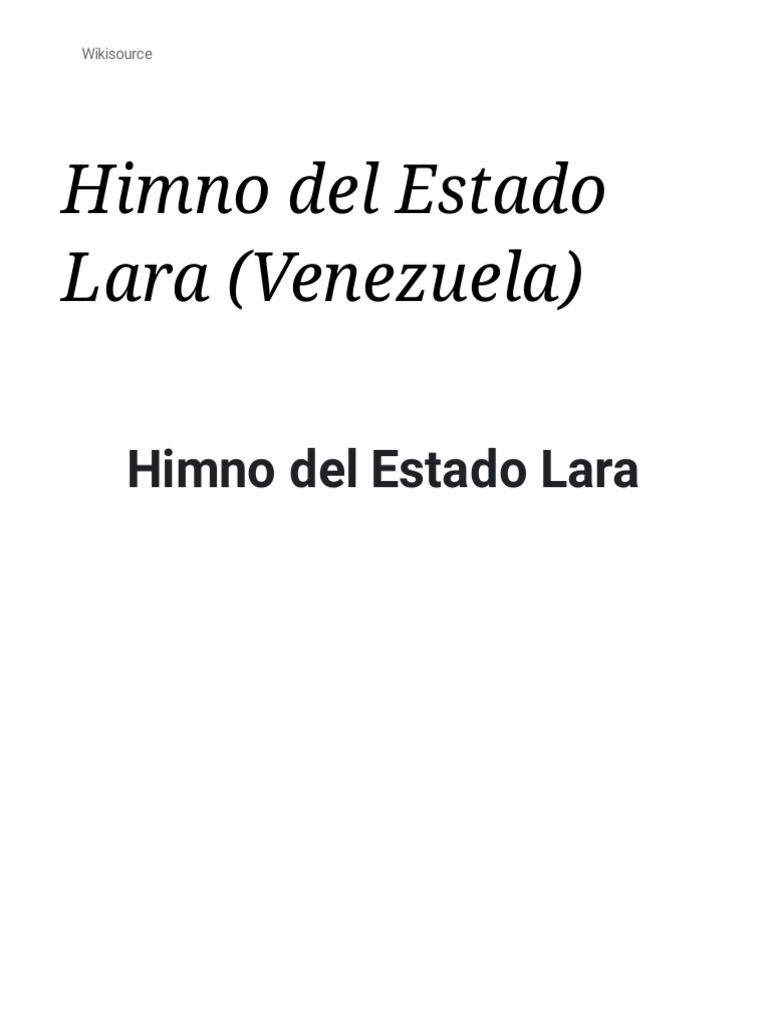 Himno del Estado Lara, Venezuela | PDF