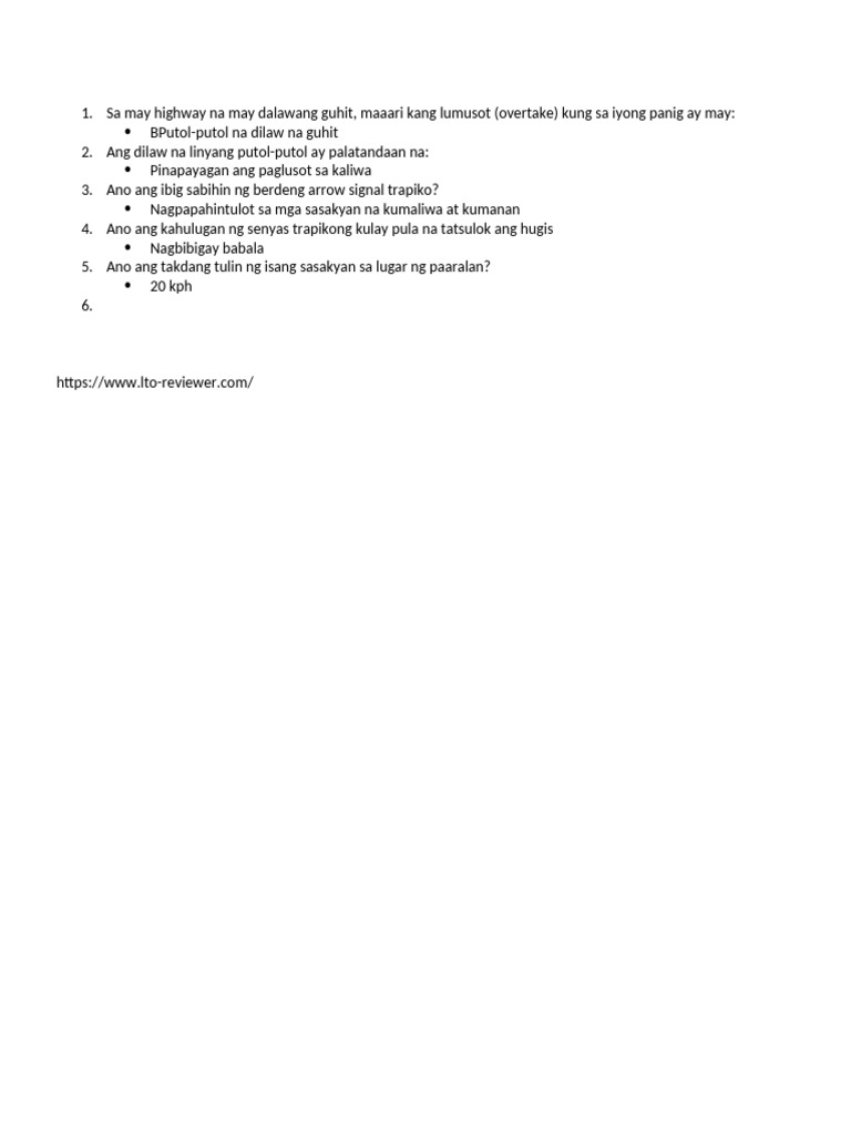 Lto Reviewer 2024 | PDF
