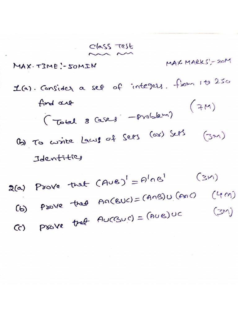 DMGT - Class Test | PDF