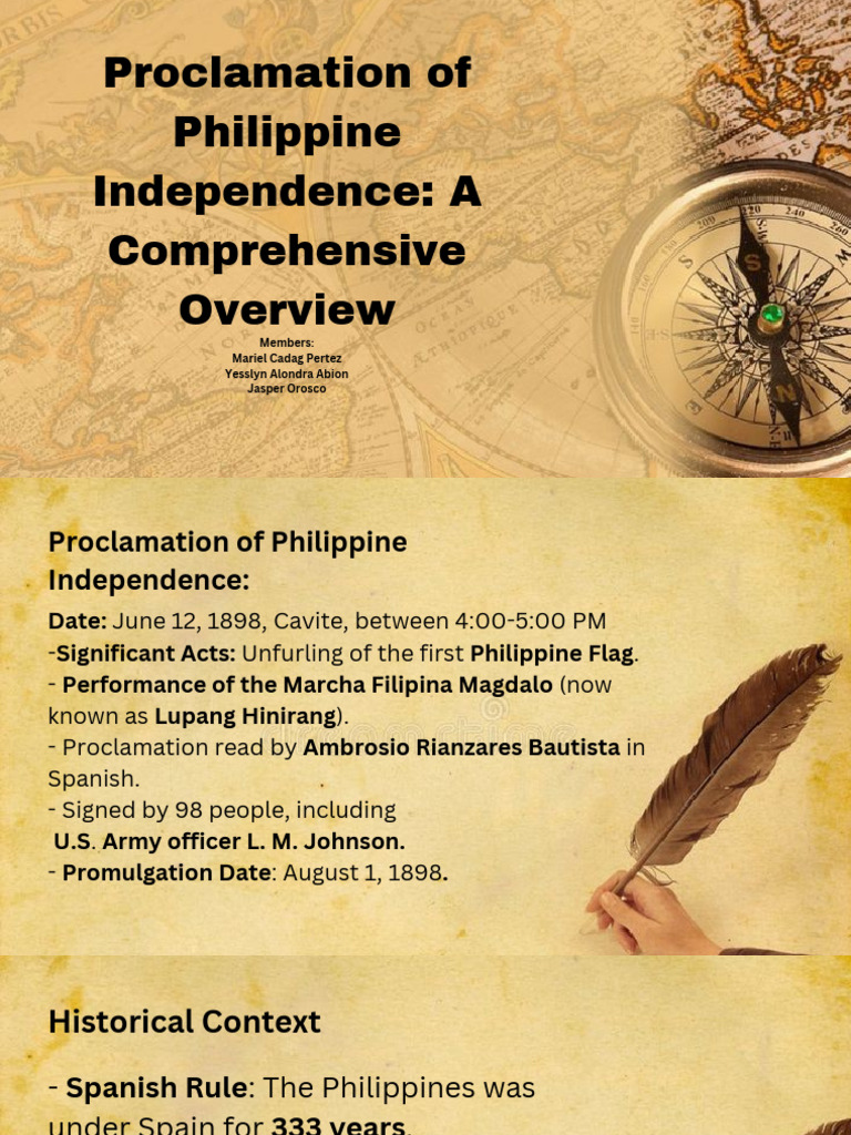 Philippine Independence Proclamation Overview | PDF | Philippines ...