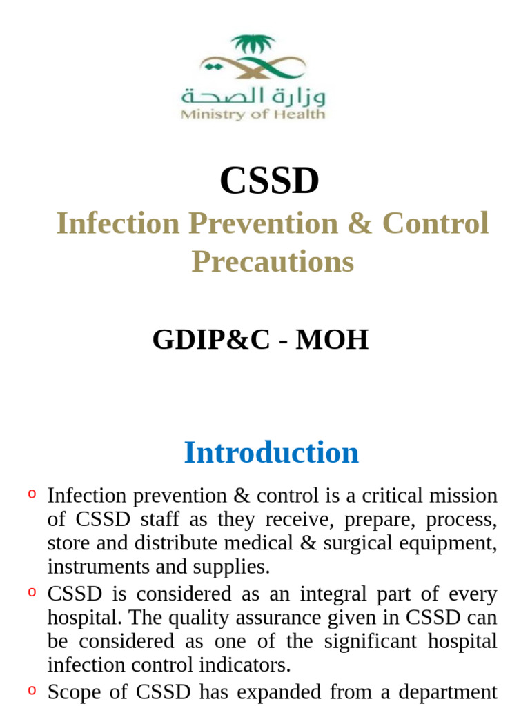 CSSD Infection Control Guidelines | PDF | Personal Protective Equipment ...
