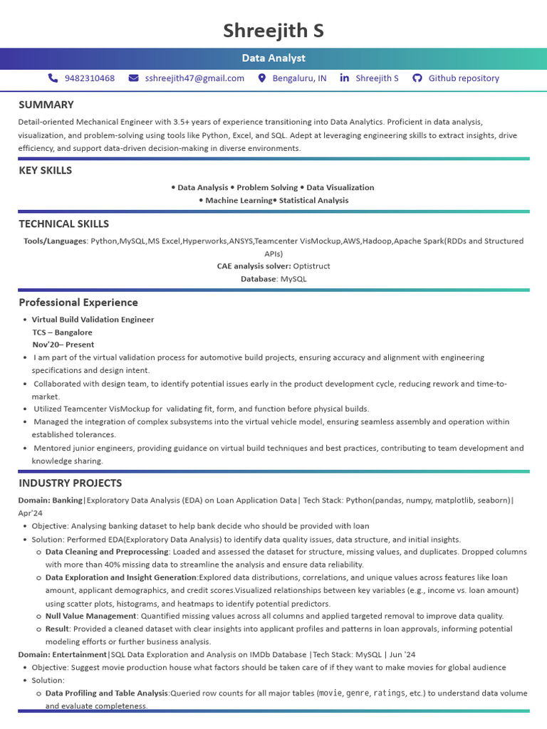 Resume 1 | PDF | Data Analysis | Data