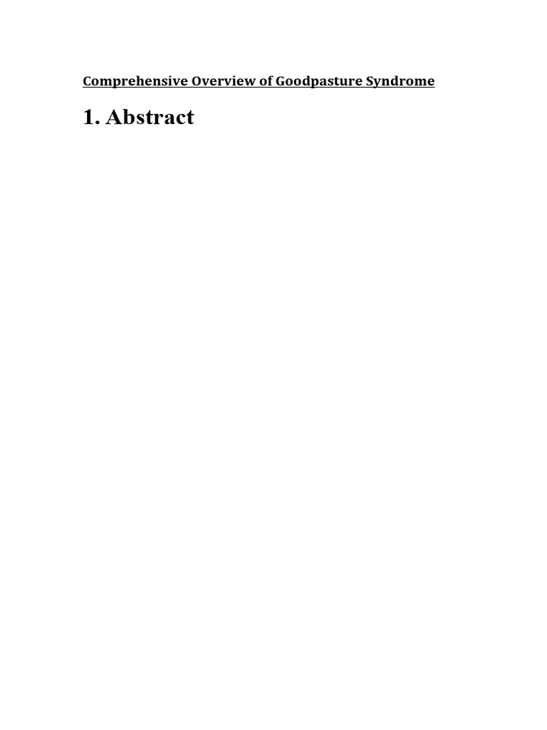 Comprehensive Overview of Goodpasture Syndrome | PDF | Inflammation ...