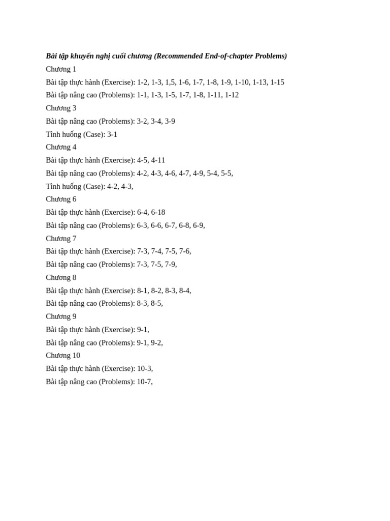 Recommendation Problems Financial Analysis 1 Pdf