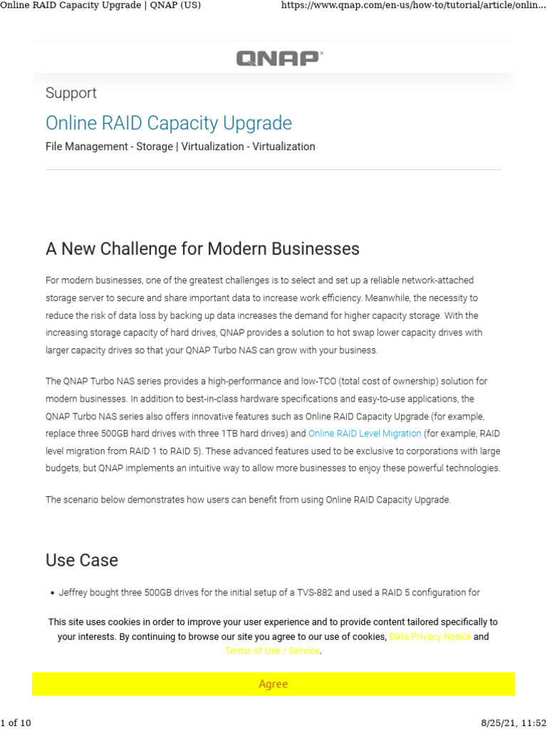 Qnap2021-Online RAID Capacity Upgrade | PDF | Hard Disk Drive | Http Cookie