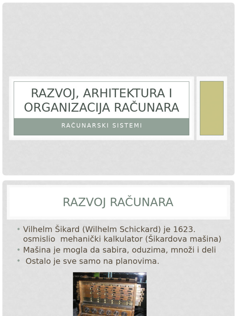 04 Razvoj, Arhitektura I Organizacija Racunara | PDF
