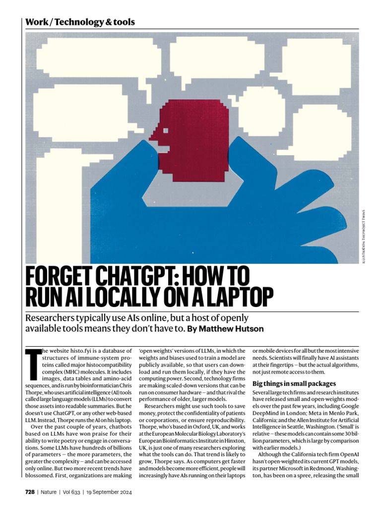 Forget Chatgpt: How To Run Ai Locally On A Laptop: Work / Technology & Tools | PDF | Artificial ...