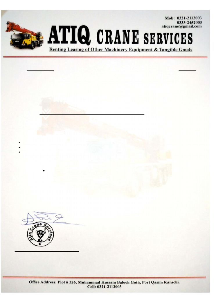 Quotation for LCL Lift Components | PDF