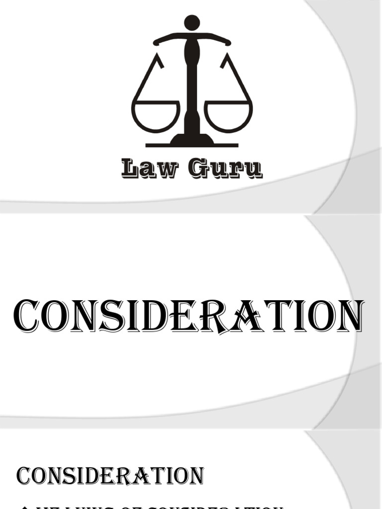 Consideration | PDF | Consideration | Civil Law (Legal System)