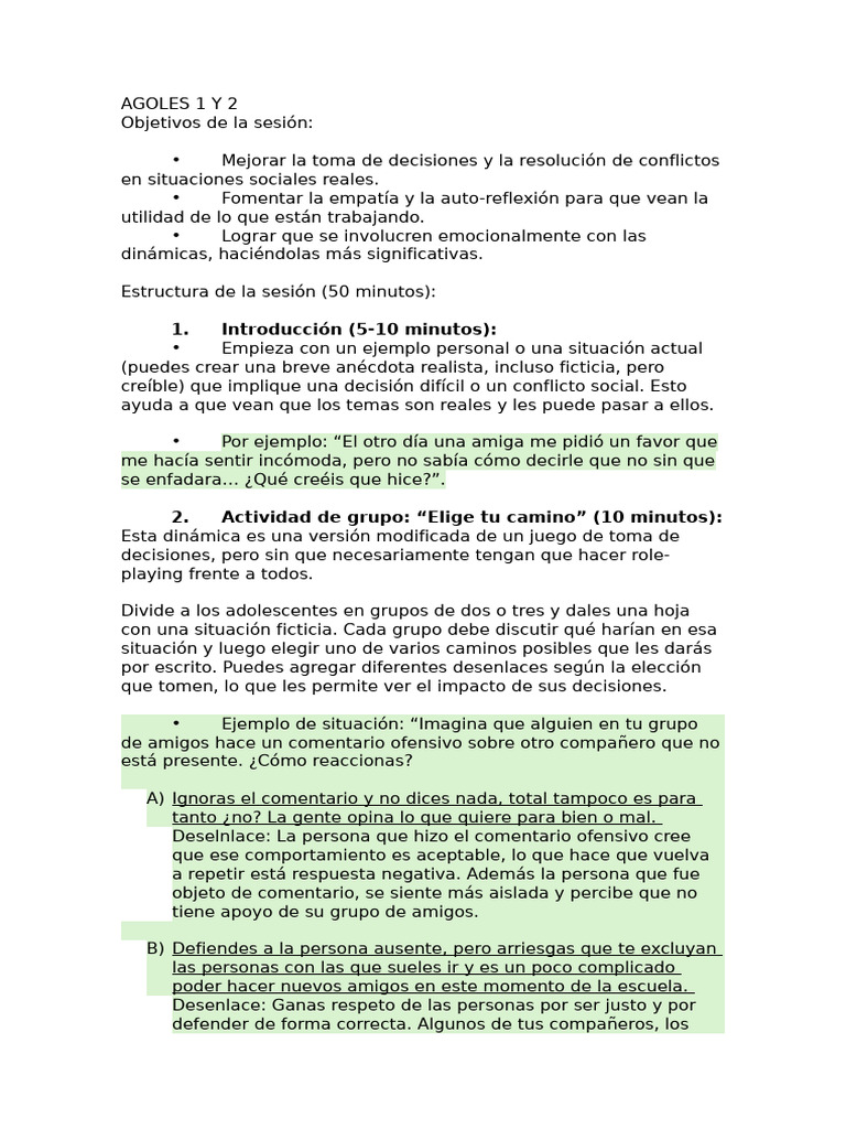 3 sesión ADOLES | PDF | Toma de decisiones | Las emociones