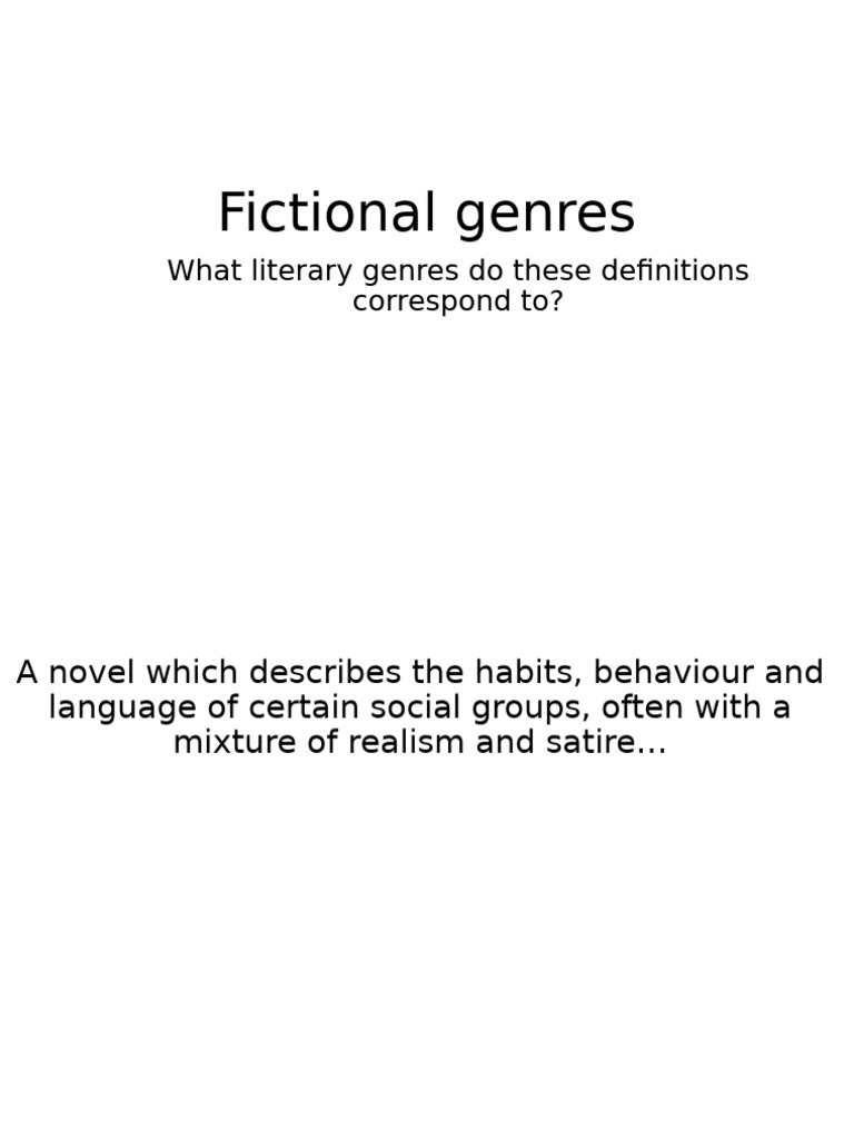 Overview of Fictional Genres | PDF | General Fiction