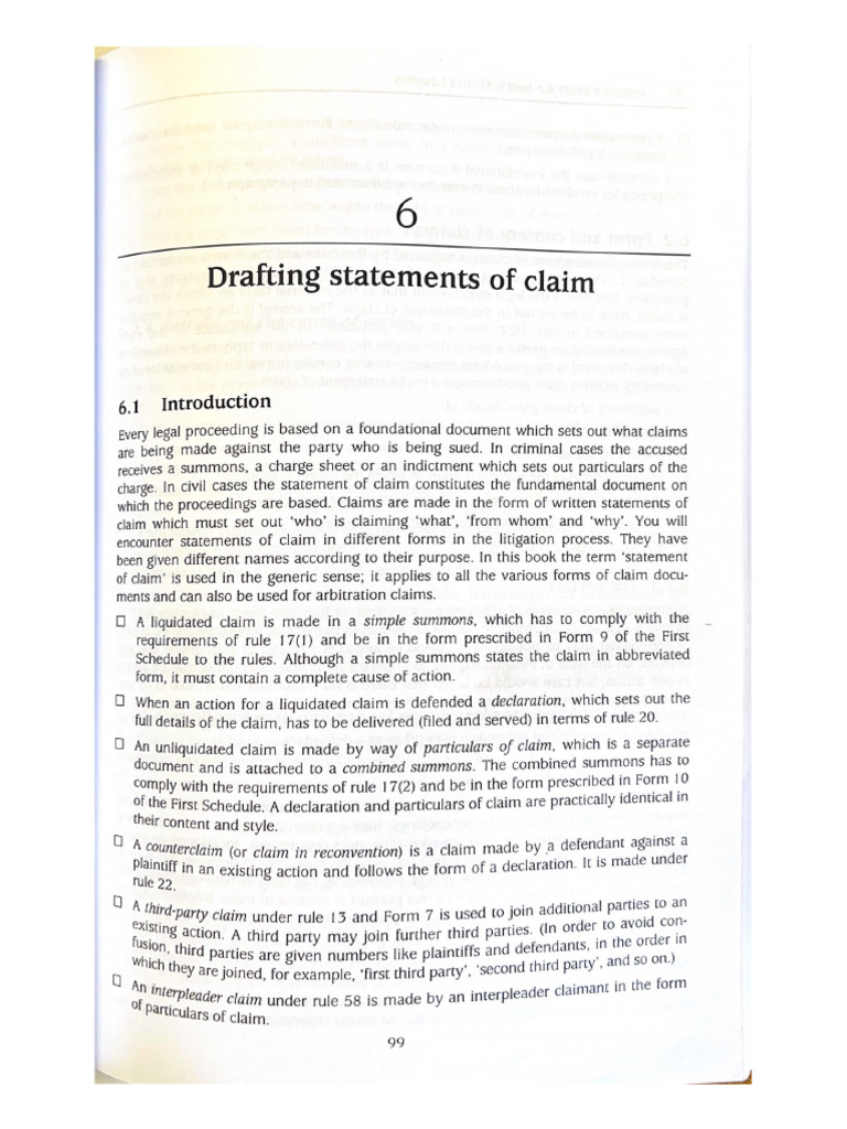 Drafting Statements of Claim | PDF