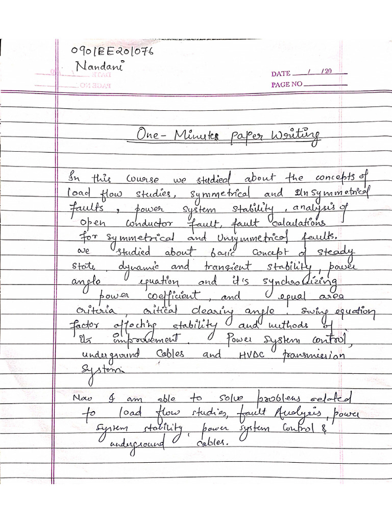 One Minute Paper Writing Ps | PDF