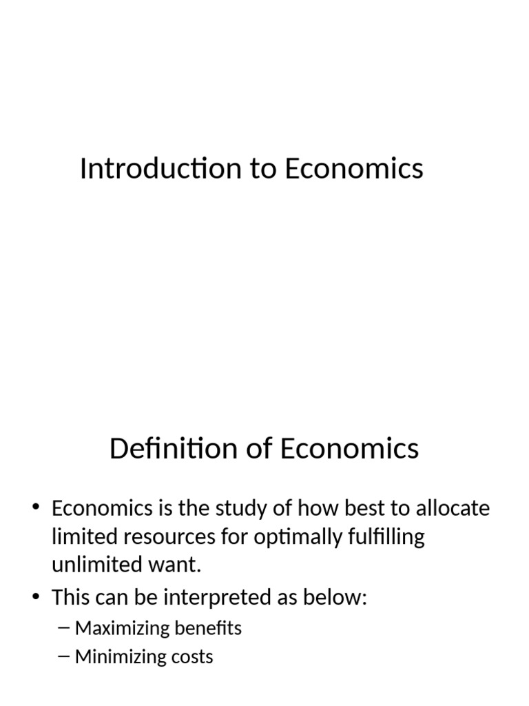 1 - Introduction To Economics | PDF | Economics | Profit (Economics)