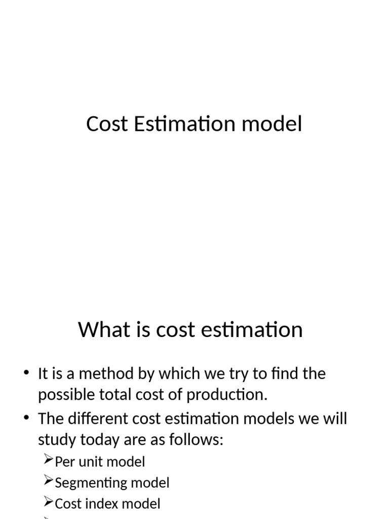 2 Cost Estimation Model Pdf Index Economics Consumer Price Index