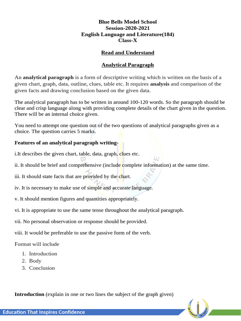 HANDOUT Analytical Paragraph 1 | PDF | Poverty | Poverty & Homelessness