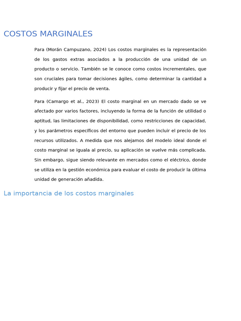 Costos Marginales | PDF | Business | Costo marginal