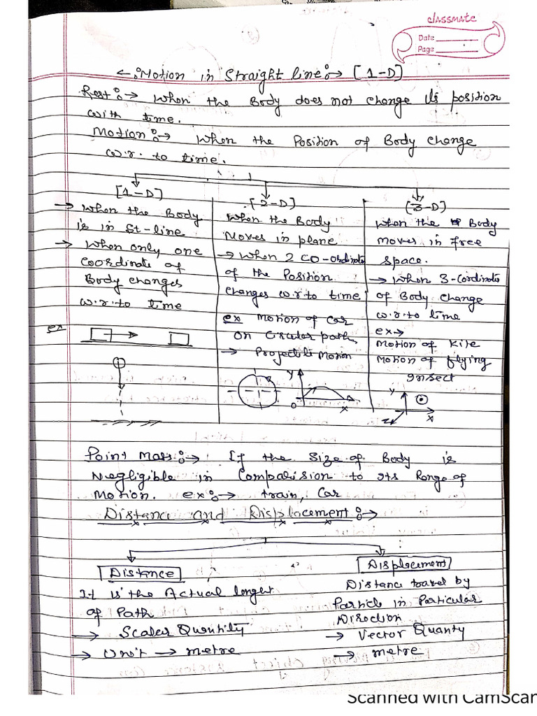 Motion in Straight Line | PDF