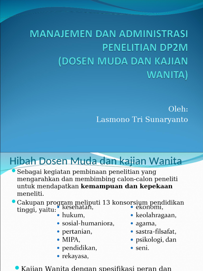 Manajemen Dan Administrasi Penelitian DP2M | PDF