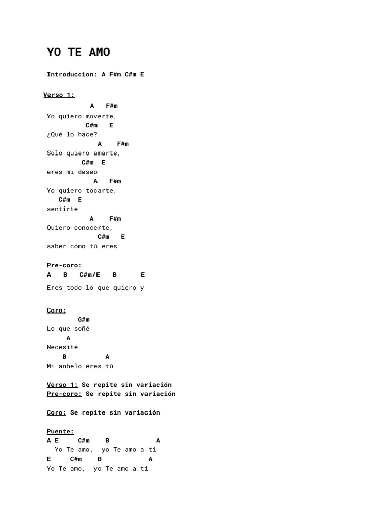 YO TE AMO | PDF