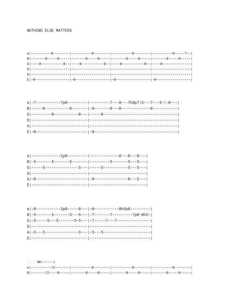 Nothing Else Matters - Separate Worlds - Hotel California | PDF | Song ...