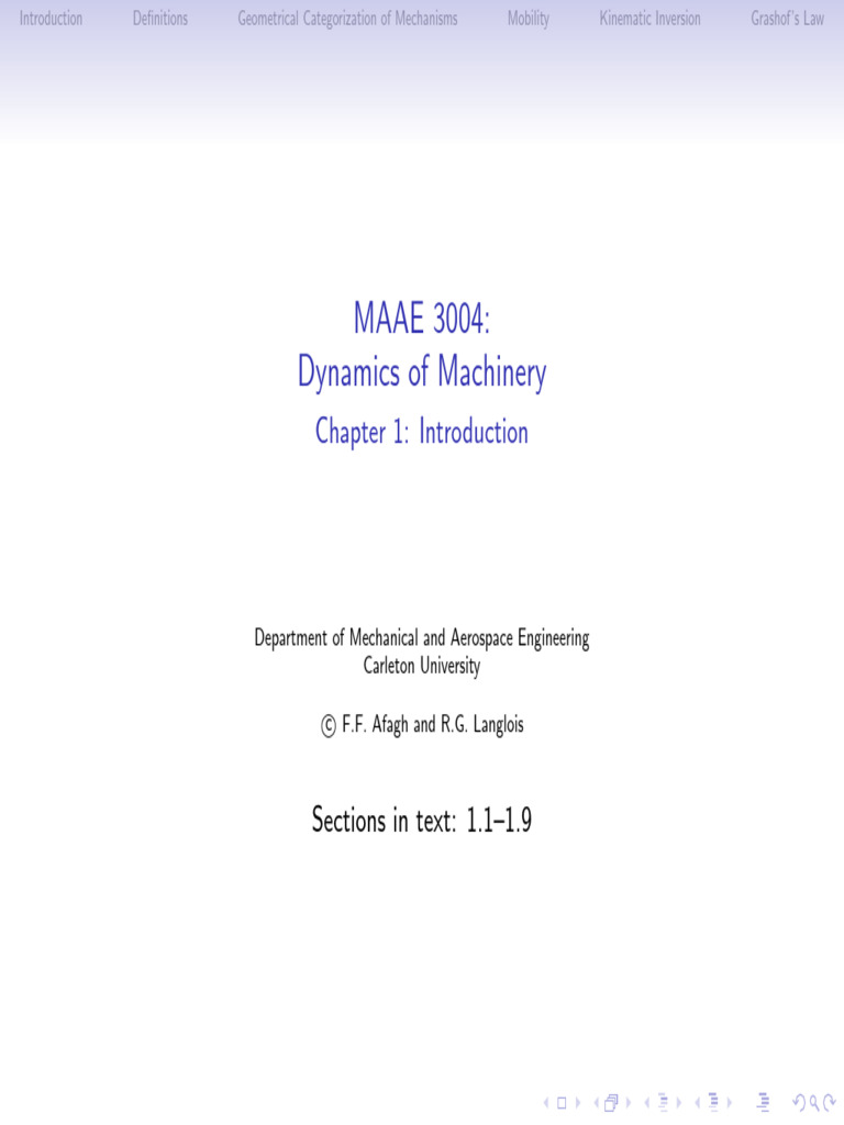 Chapter - 1 Handout | PDF | Kinematics | Machines