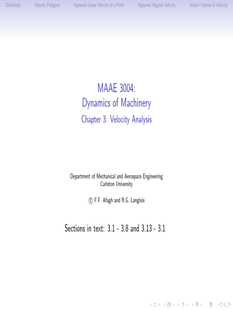 Chapter - 3 Handout | PDF | Velocity | Geometry