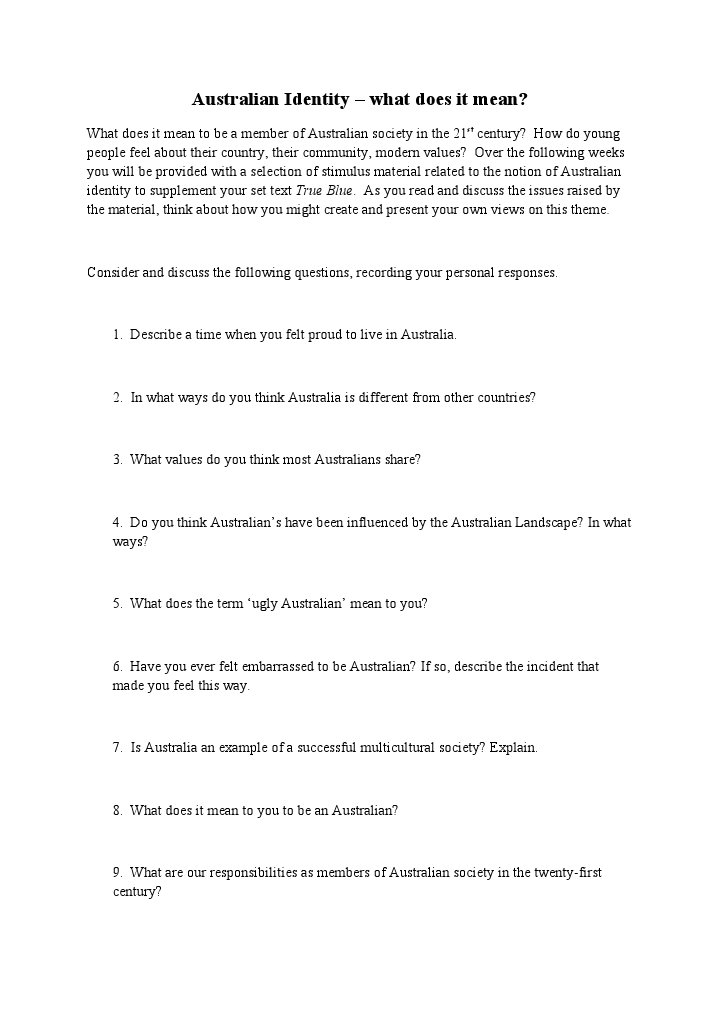 Australian Identity | PDF | Australia