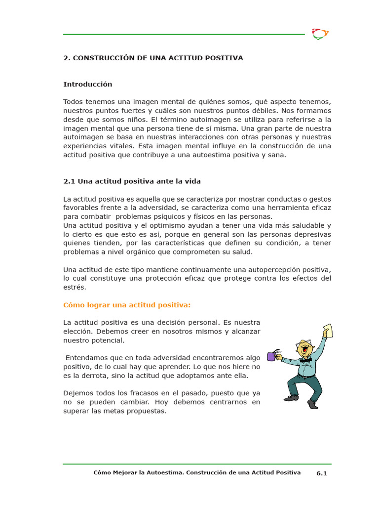 6 Construccion Actitud Pos | PDF | Autoestima | Mente