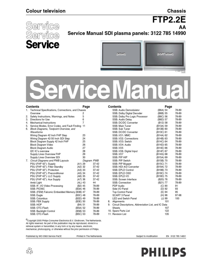 Philips 32pf9966 Ftp2.2e Aa | PDF | Solder | Electrostatic Discharge