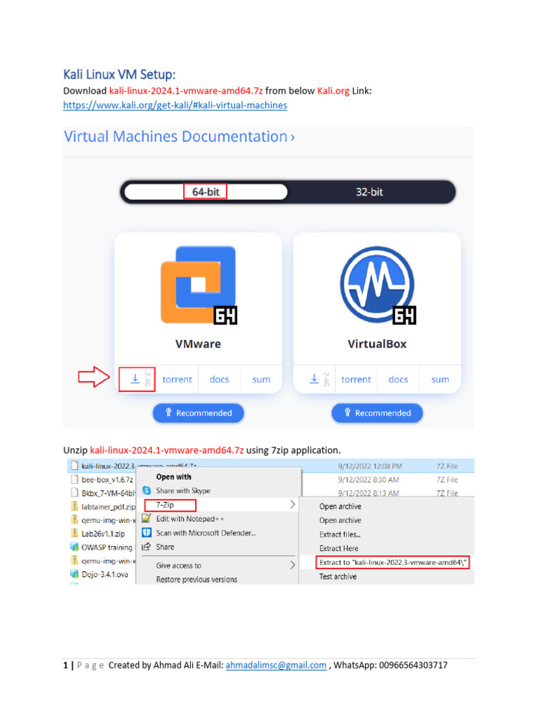 Kali Linux VM Setup Guide | PDF | Computers