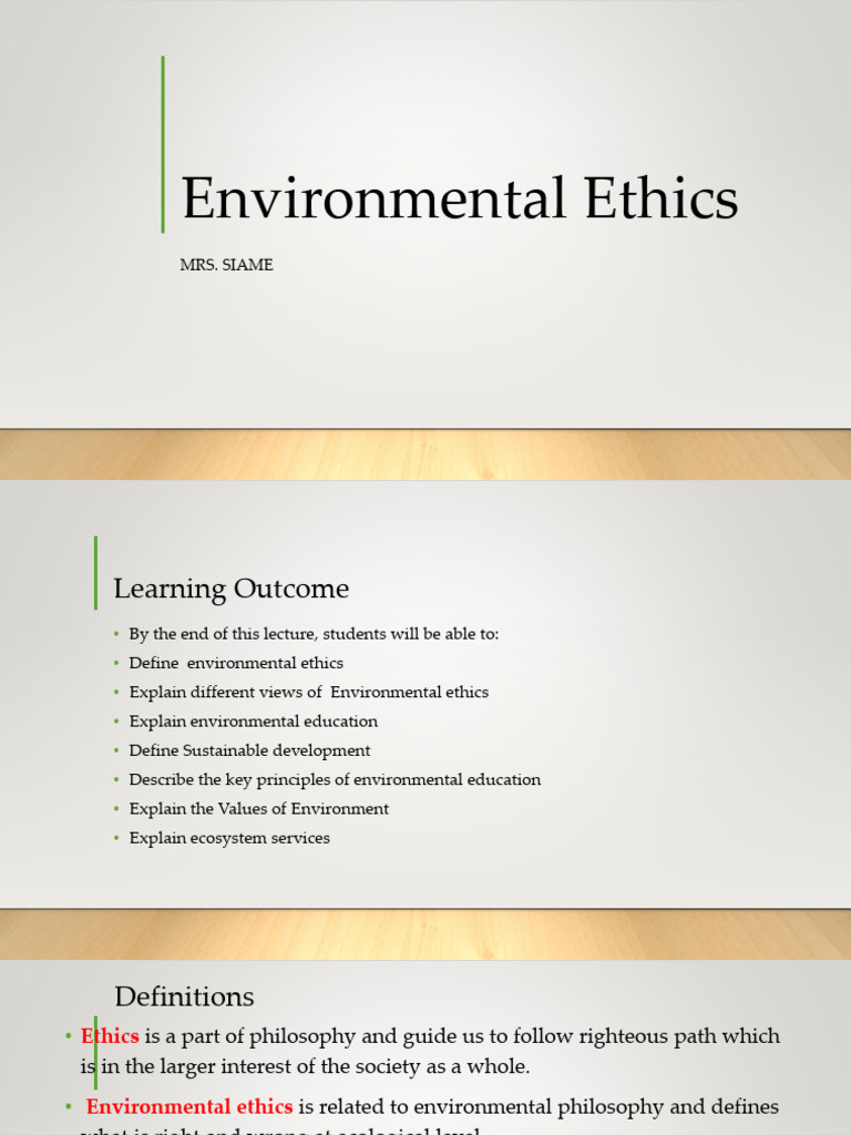 MBE 230 Environmental Ethics | PDF | Sustainability | Environmental Ethics