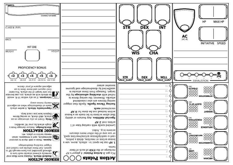NimbleCharacterSheet_pocketmod_v1 | PDF