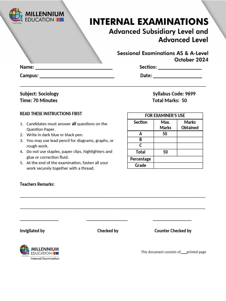 A2 Sessional Paper | PDF