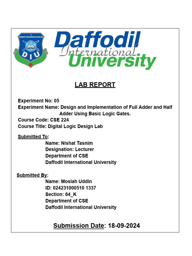 Lab Report 5 | PDF | Logic Gate | Computer Engineering
